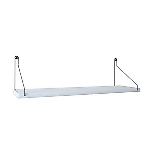 PIBM Stylish Simplicity Shelf Wall Mounted Floating Rack Shelves Metal Bracket Solid Wood Simple Background Wall Smooth Durable Save Space,3 Colors,5 Sizes, White , 30x15x15cm