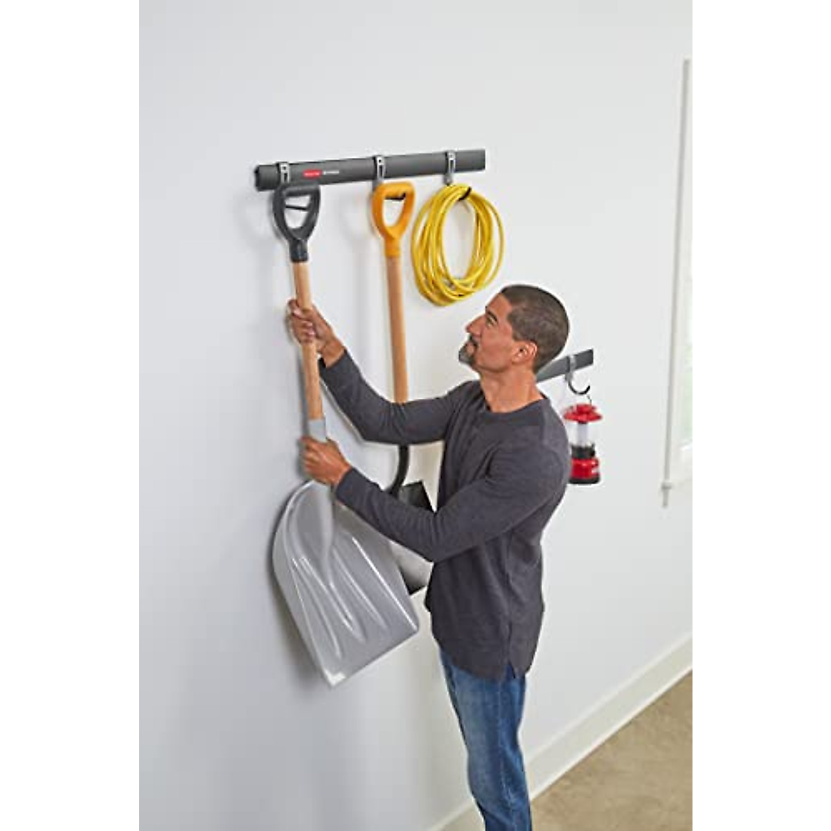 Rubbermaid FastTrack Garage Storage Utility Hooks, All in One Rail Hook Kit and Tool Organizer, 8 Piece, Heavy Duty for Wall/Shed/Garden