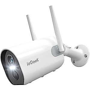 ieGeek Security Cameras Wireless Outdoor, 2K Outdoor Security Cameras with Spotlight & Siren, Wireless Surveillance Cameras for Home Security, 3MP Color Night Vision/2-Way Talk/IP65/PIR/Cloud/SD
