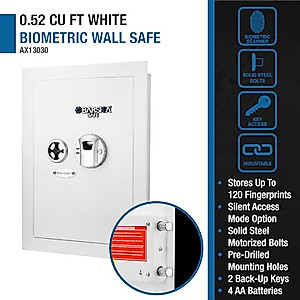 Barska Biometric Fingerprint Digital Security Hidden In Wall Safe 0.52 Cubic Ft for Home & Office