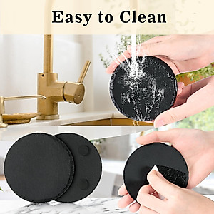 48 Pcs Coasters for Drinks, MAPRIAL 4 Inch Slate Coasters Black Stone Coaster Set Round Natural Handmade Rustic Rock with Anti-Scratch Bottom for Coffee Table, Home Decor, Cup, Bar, Housewarming Gifts