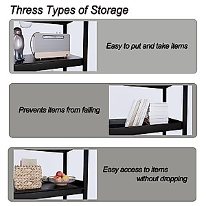 iDEKAI 3 Tier Steel Storage Shelves, Garage Shelving, Heavy Duty Adjustable Garage Shelves, Utility Rack, Shelving Units for Storage, Kitchen, Warehouse,Pantry, Closet, 35.5H 35.5W'' x 15.8" D, Black