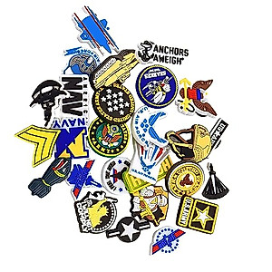 Yagulro 27PCS Army Shoe Charms Navy and Tanks Charms for Men and Women American Adults Bracelet Accessories Sandals Shoe Decoration Cute Shoes Pins for Boy Girl