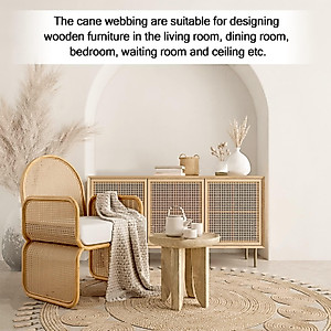 Cane Webbing Roll Rattan Webbing - Caning Material for Chairs Sukh 18 Inch Wide Cane Webbing Woven Open Mesh Cane Rattan Natural Cane Webbing Sheet for Chairs,Cabinet 3.3 FEET