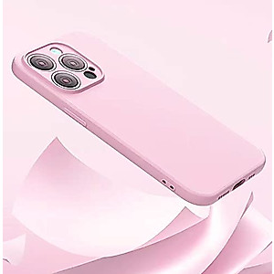 HOQIQEWR Compatible with iPhone 14 Pro Case Full Body Shockproof Liquid Silicone Microfiber Lining 6.1 inch Case (Pink)