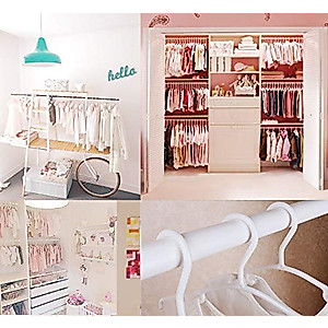 Lemonfilter Toddler Hangers with Baby Closet Dividers, 36 Pack Baby Hangers for Nursery Infant Clothes, Ultra Thin Space Saving White Hangers with 8 Wardrobe Hanger Dividers from Newborn to Toddlers