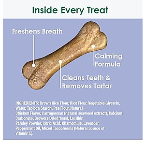 BONIES Natural Calming Formula Dog Treats - Contains Chamomile & Lavender, Help Anxiety, Excessive Barking & Trembling, Chicken Flavor, Large, 5 Bones