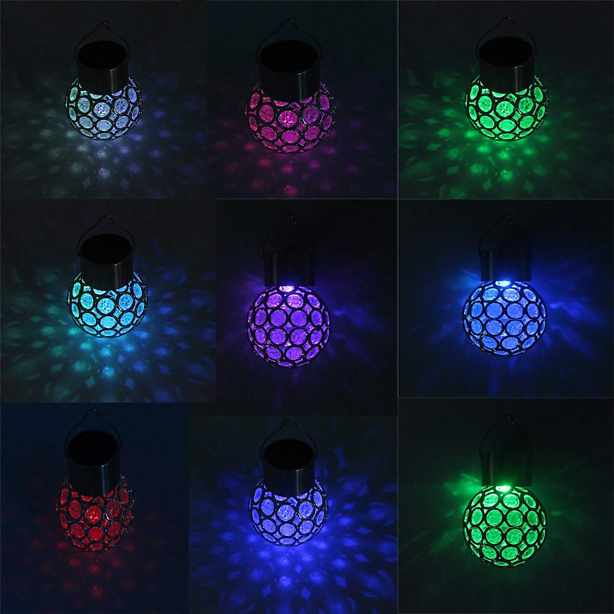 Yosoo LED Solar Hanging Light Connectable Lawn Courtyard Lights Lamp Decor for Garden Home Decoration