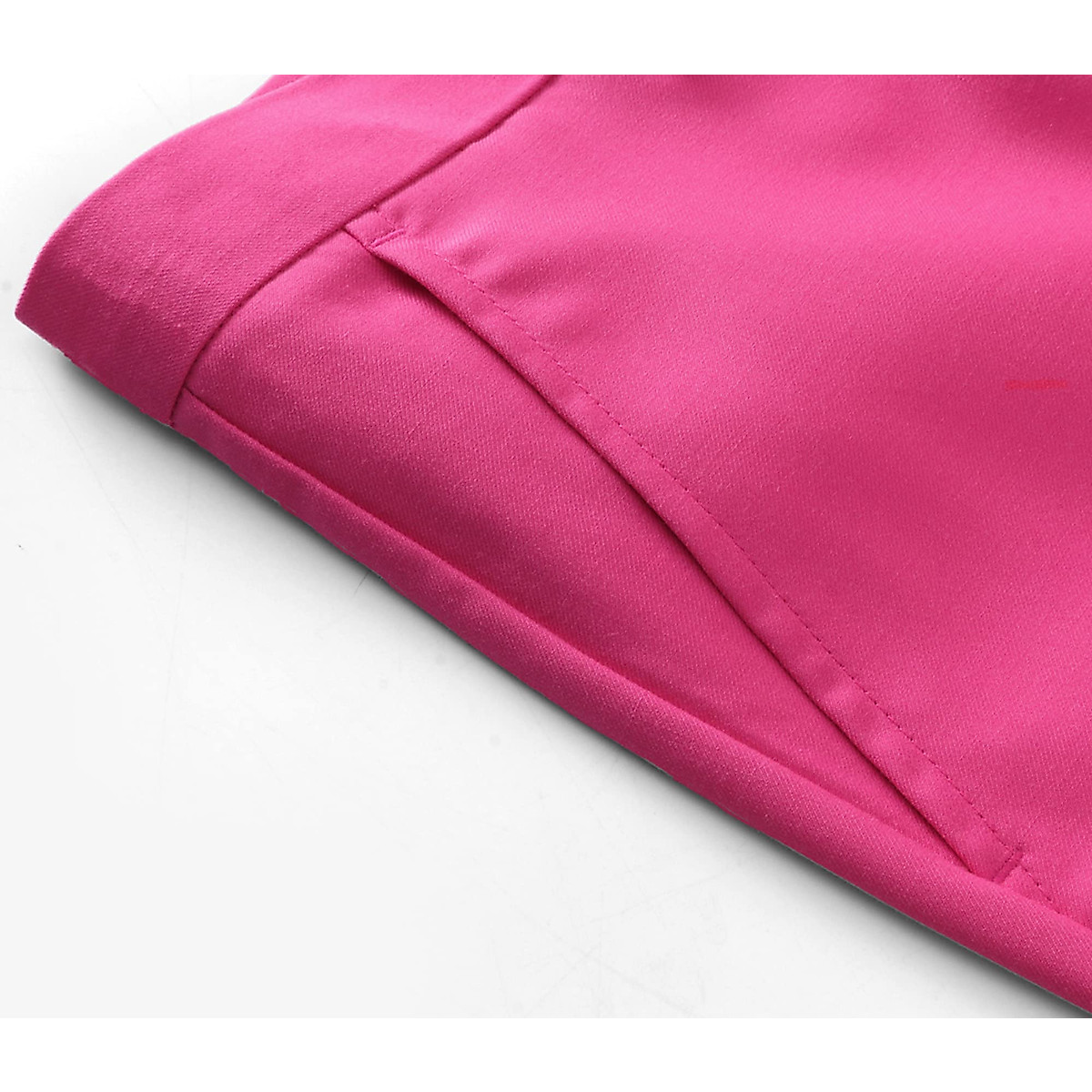 UNINUKOO Mens Suit Slim Fit 1 Button 2 Piece Wedding Party Holiday Solid Color Tux Suits for Men US Size 30 Pink