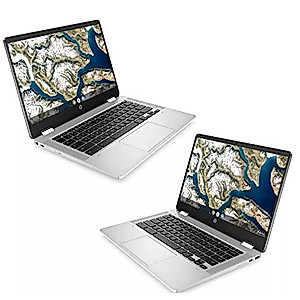 HP Chromebook x360 14-inch HD Touchscreen, 64GB eMMC, Intel Celeron N4020 2-in-1 Laptop (4GB RAM, USB-C, Wi-Fi, Webcam, SD Card Reader, Chrome OS) Silver, 14a-ca0036tg, Natural 14-14.99 inches