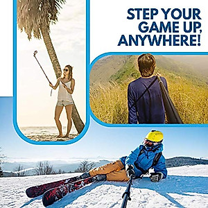Rugged 4-in-1 Selfie Stick Tripod Stand Kit + Bluetooth Remote – Universal: Any iPhone, Android, GoPro or Camera – iPhone 13 12 11 Pro Mini Max XS XR X 8 7 6 Plus, Samsung etc.