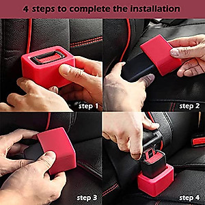 Leismy 2-Pack Car Seat Belt Buckle Holder, Car Seatbelt Buckle Guard (BPA Free), Durable Silicone Material, Seat Belt Holder Upright Your Seat Belt Receiver for Easy Access (Red)
