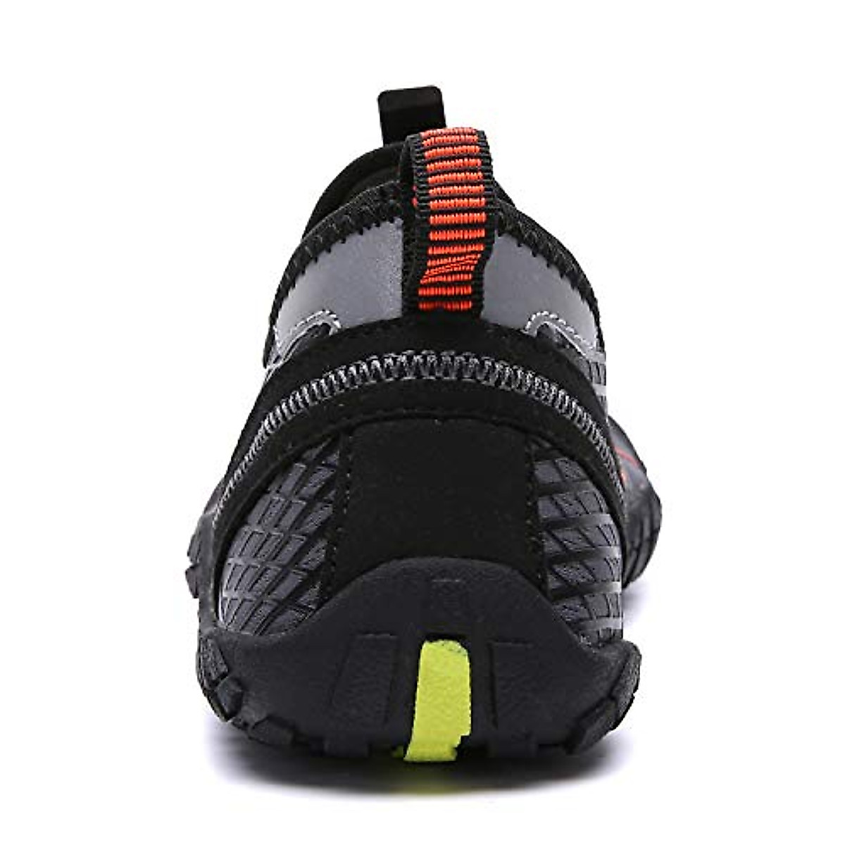 UBFEN Water Shoes Mens Womens Swimming Shoes Aqua Shoes Beach Sports Quick Dry Barefoot for Boating Fishing Diving Surfing with Drainage Driving Yoga 8.5 Women / 7 Men D Grey Orange