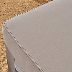 Christopher Knight Home Aya Coral Cushioned Aluminum Ottoman, Silver and Khaki