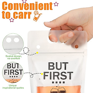 90 Pcs Drink Pouches with Straws for Adults, Clear Plastic Reusable Drink Bags Juice Pouches with Zipper Party Beverage Bags for Adults Teen Party Favor, 15 Styles