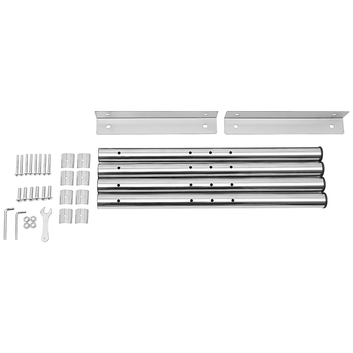 MIMODA Double Overshelf, 2-Tier Stainless Steel Overshelf 12'' x 70'' Commercial 2 Tier Shelf Height Adjustable Overshelf for Prep & Work Table in Kitchen, Restaurant Each Layer Weight Capacity 88lb