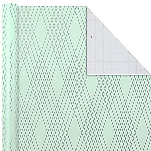 Hallmark All Occasion Wrapping Paper Bundle with Cut Lines on Reverse - Blush, Aqua, Mint, Silver (3-Pack: 105 sq. ft. ttl.) for Birthdays, Mothers Day, Weddings, Easter, Bridal Showers, Baby Showers