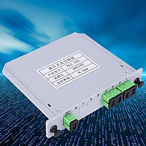 Heayzoki Blade Optical Splitter, 1X4 Single Mode Blade PLC Optical Fiber Splitter, 1 Minute 4 SC-APC Splitter, All-Fiber Structure, for Home Wiring, Engineering Projects