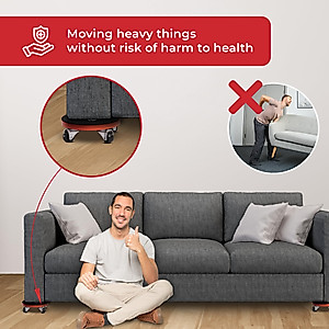 IronArm 600Lbs Capacity Heavy Equipment Mover-Furniture Dolly with Lifter Moving Dolly for Furniture Movers with 4 Wheels Moving Sliders - Pool Table Floor Dolly for Moving Heavy Items - Refrigerator