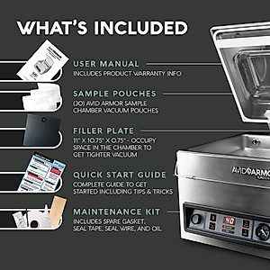 Avid Armor Chamber Vacuum Sealer Model ES41 Euro Series, Powered by Busch Oil Pump, 11" Seal Bar, Perfect for Liquid-Rich Foods, Cooking Sous Vide, Infusions/Pickling, Heavy-Duty Professional Unit