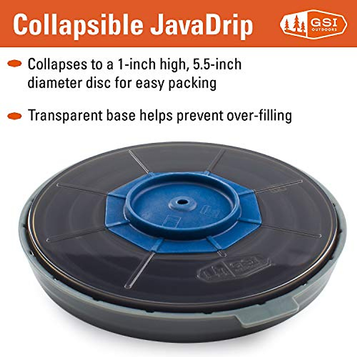 GSI Outdoors Pour-Over Java Drip I Travel Drip Coffee Maker, Collapsible Cone Fits All Coffee Cups & Mugs for Caravan, RV, Camping & Backpacking