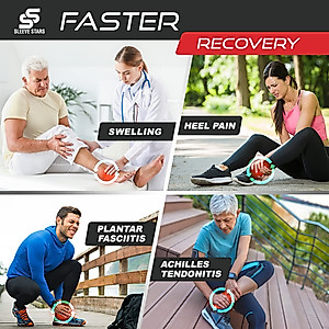 Sleeve Stars Ankle Brace for Sprained Ankle & Plantar Fasciitis Relief, Achilles Tendonitis Brace & Ankle Support for Women & Men, Ankle Wrap & Foot Brace w/Compression Strap (Pair/Light Purple)