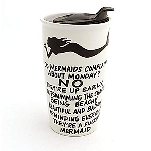 Mature Mermaid Travel Mug Ceramic LennyMud by Lorrie Veasey