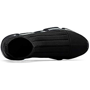 Santiro Mens Sport Shoes Slip On Tennis Workout Shoes Lightweight Breathable High Top Gym Running Walking Sock Sneakers for Men All Black 10 US