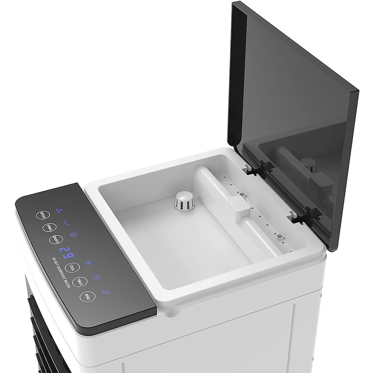 Cobuy Evaporative Air Cooler, 3-IN-1 Windowless Air Conditioner Portable, Swamp Cooler with 2 Gal Water Tank, Timer, 3 Speed, Remote, 4 Ice Packs, Cooling Fan for Room Home Office Indoor Use