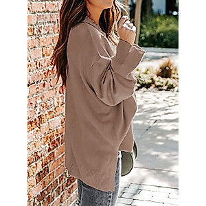 LILLUSORY Womens V Neck Collared Oversized Fall Sweater Clothes 2023 Sexy Cozy Long Sleeve Trendy Knit Knited Polo Pullover Tunic Sweaters Top Cute Outfits