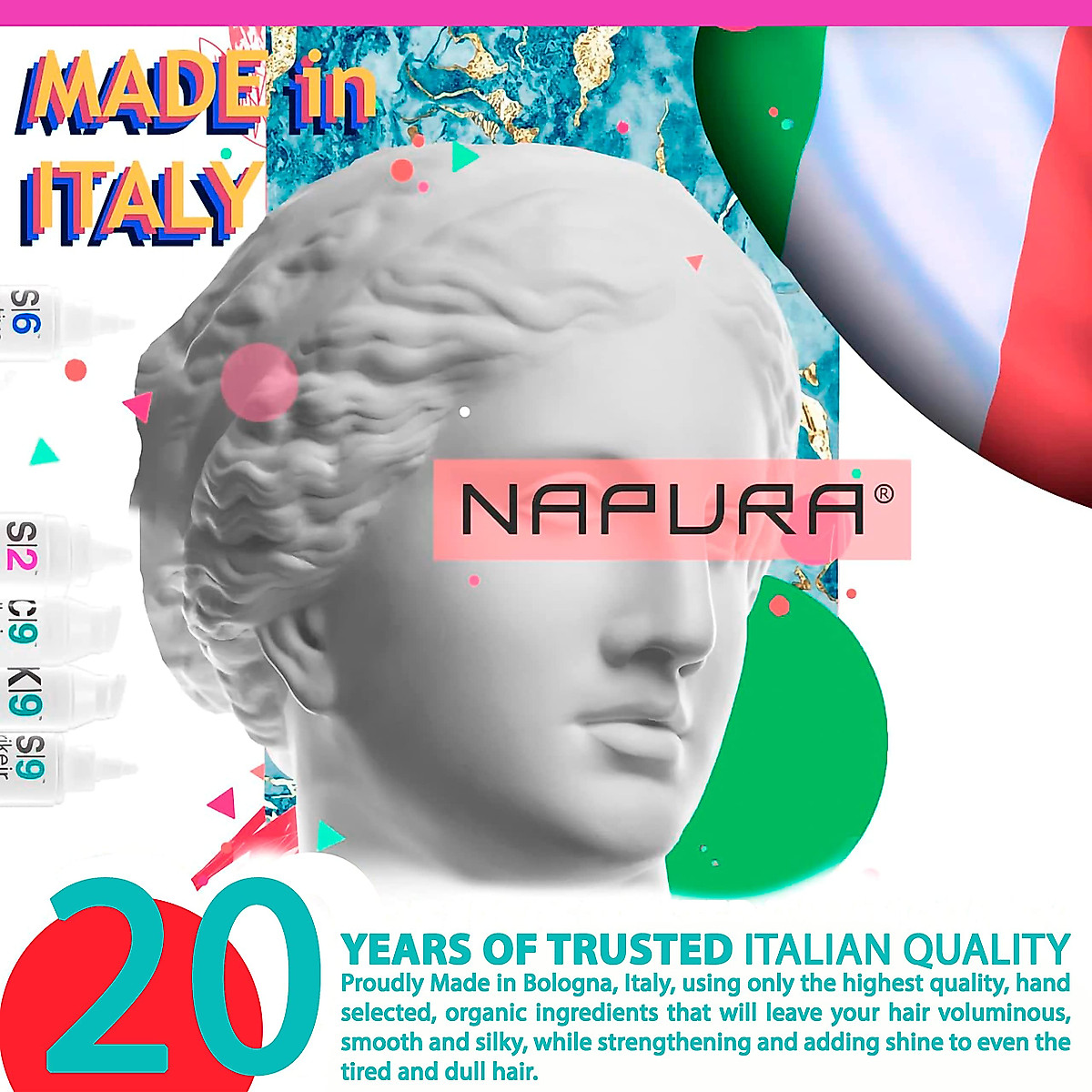 NAPURA C9 Deep Conditioning Hair Mask for Damaged Dry Hair with Jojoba and Avocado Oil (6.76 fl oz) - Sulfate and Paraben Free Protein Hair Repair Conditioner Treatment