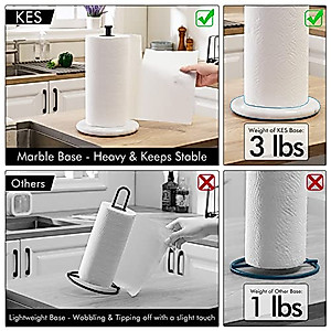 Kitchen Paper Towel Holder Standing with Marble Base for Standard or Jumbo-Sized Rolls, Matte Black KPH100-BK