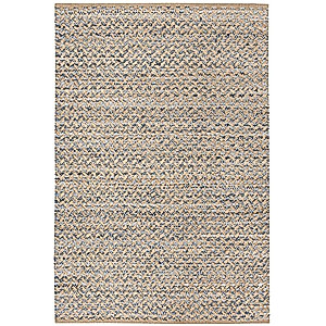 SAFAVIEH Cape Cod Collection 5' x 8' Blue / Natural CAP305M Handmade Coastal Braided Jute Area Rug