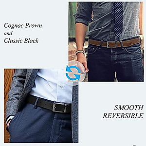 CHAOREN Mens Belts Leather Reversible - One Belt, Two Styles for Dress and Casual Wear