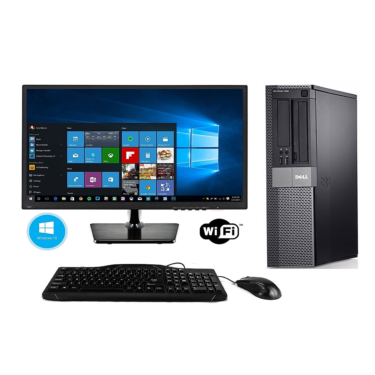 Dell Optiplex 980 Desktop PC with New 27 inch LED Monitor - Intel Core i5-650 3.2GHz 8GB 250GB DVD Windows 10 Professional (Renewed)