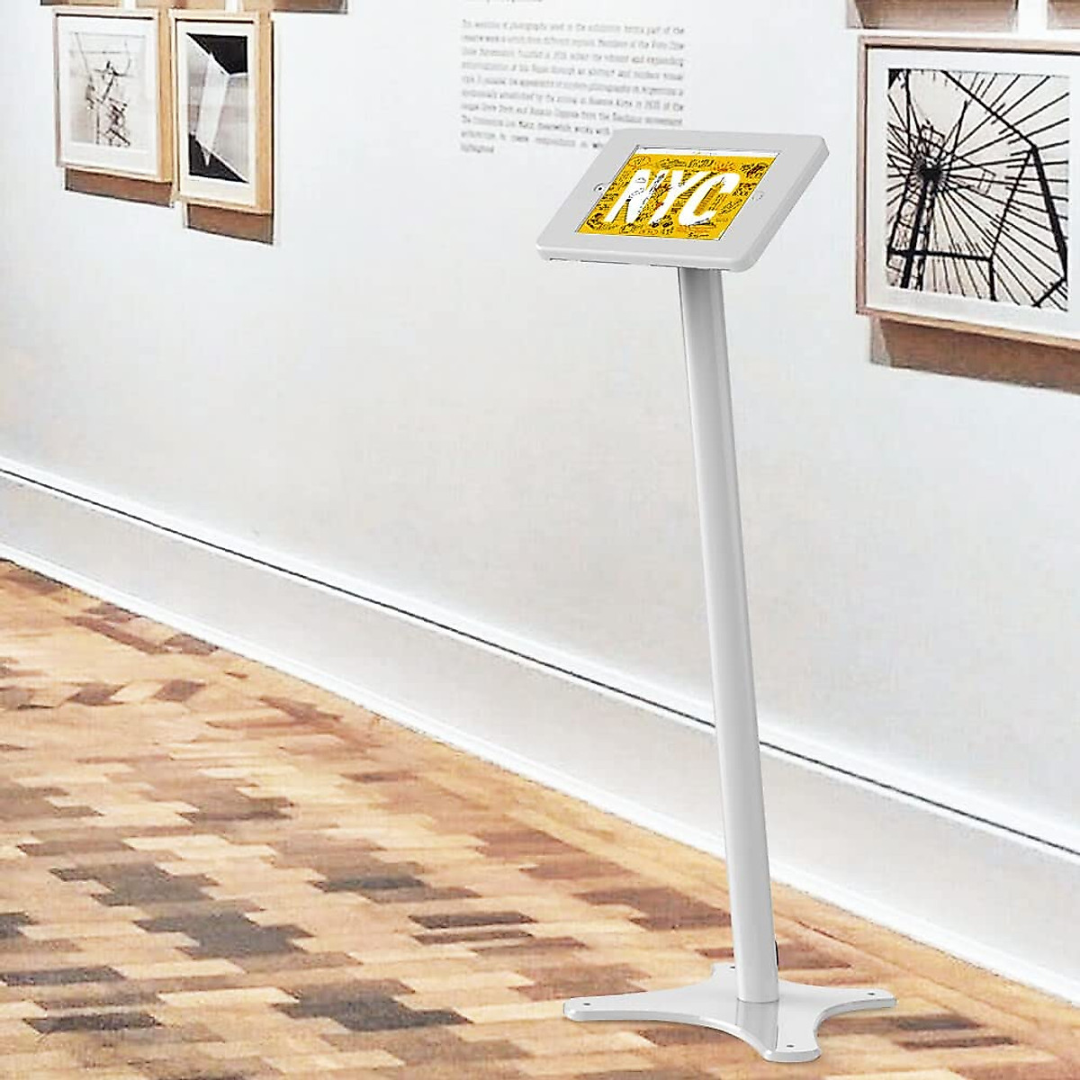 Beelta Tablet 10.2 Floor Stand Kiosk Compatible with 10.2 iPad 7 8 9 Anti Theft Key Lock Swivel BSF301T