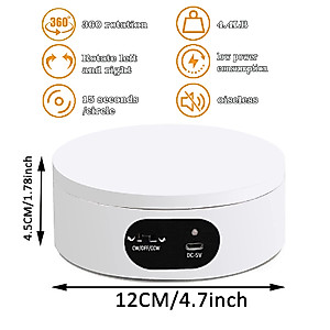 YVV Turner Cup Rotating Display Stand for Epoxy Glitter Tumbler, 360 Degree Automatic Mute Rotating Turntable for Photography Products Tumbler Making Supplies Spinner 4.72*1.77in Motorized Rotation