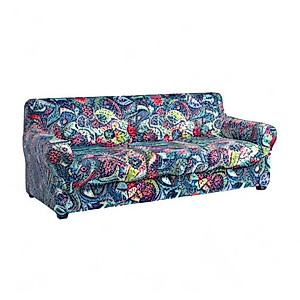 hyha Couch Cover, Floral Pattern, Stretch, Printed, 4 Pieces, Sofa Slipcovers, for 3 Separate Cushion Couch, Washable Furniture Protector for Dogs(Paisley Floral)