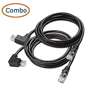 Cable Matters 10Gbps Combo-Pack 90 Degree Cat 6, Cat6 Right Angle Ethernet Cable 5 ft (90 Degree + 270 Degree Right Angle Cat6 Cable)