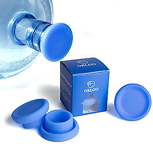 3 & 5 Gallon Water Jug Caps Reusable - Non-Spill 55mm Water Bottle Caps,Silicone Replacement Cap Lids Anti Splash 3 Pack，Leak Free