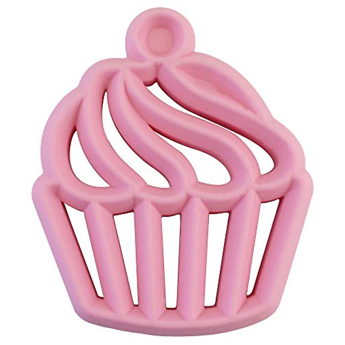 Itzy Ritzy Silicone Baby Teether – BPA-Free Infant Teether with Easy-to-Hold Design & Textured Back Side to Massage & Soothe Sore, Swollen Gums - Teething Toy for 3 Months & Up - Cupcake