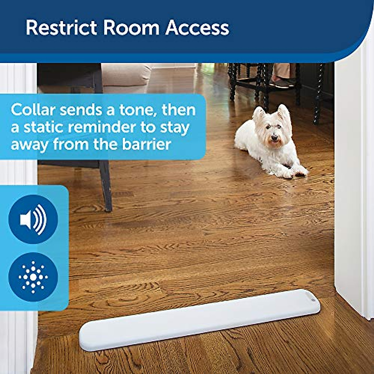 PetSafe Pawz Away Threshold Pet Barrier, Dog Proofing System for Doorways and Stairs, Designed to Train Pets Over 5 lb to Stay Out of Areas in Your Home, Battery-Operated Automatic Training