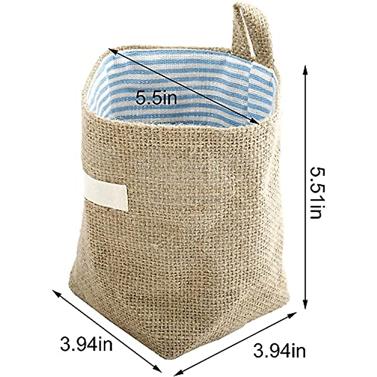 HYDDNice 9PCS Wall Hanging Storage Bags Mini Cotton Linen Storage Basket Foldable Organizer Box Decorative Hanging Bag