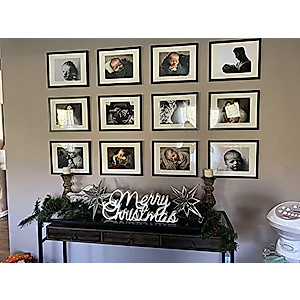 upsimples 8x10 Picture Frame Set of 5,Display Pictures 5x7 with Mat or 8x10 Without Mat,Wall Gallery Photo Frames, Black