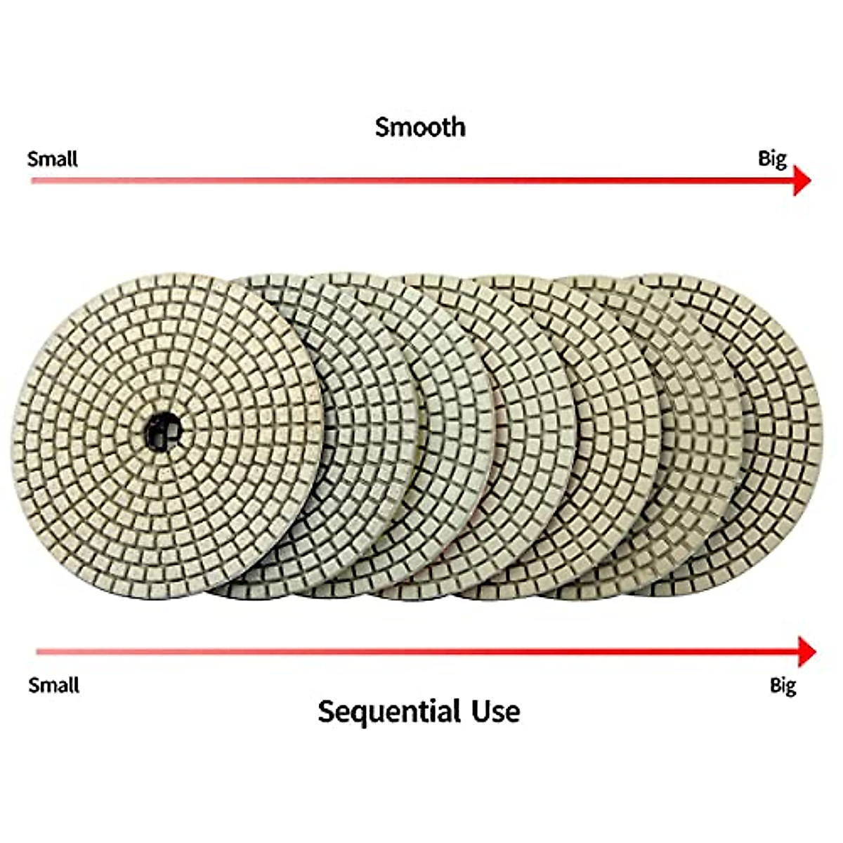 4" Diamond Polishing Pads Wet 800 Grit - Polishing Tile Stone Marble Granite Concrete Ceramics Glass 10Pcs