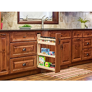 Century Components Cascade Series CASBO35PF Base Cabinet Pull-Out Kitchen Organizer 3-7/8"W x 26-3/4"H x 21-1/2"D - Baltic Birch - Blum Soft Close Slides