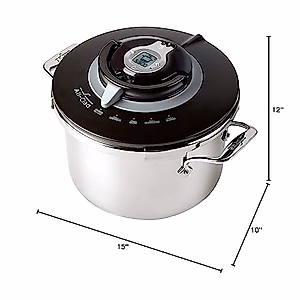 All-Clad PC8 Precision Stainless Steel Pressure Cooker Cookware, 8.4-Quart, Silver