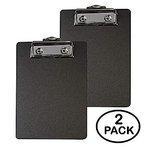 ZFBB- Mini Clipboards 4" x 6" - Great for Small Notepads - 2 Pack (Black (Deluxe Version))