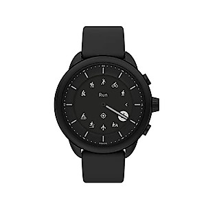 Fossil Men's or Women's Gen 6 Wellness Edition 44mm Silicone Hybrid Smart Watch, Color: Black (Model: FTW7080)