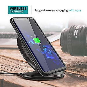 SURITCH Case for Samsung Galaxy S9,【Built in Screen Protector】【Support Wireless Charging】 Rugged Back Cover Hybrid Bumper 360 Protective Case Matte Shockproof for S9 Case 5.8"(Black)